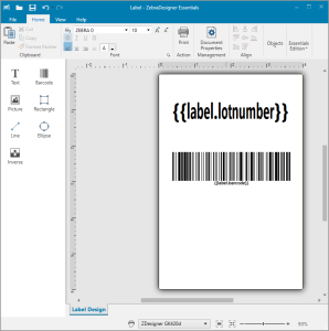 Design a label in ZebraDesigner Essentials 3 – WinMan Cloud Knowledgebase